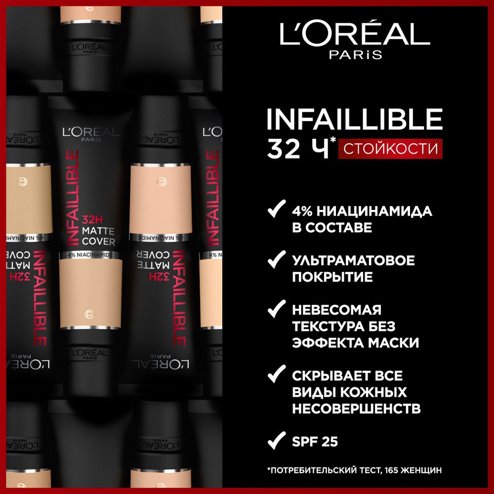 Стойкий тональный крем L'Oreal Infaillible 24ч Матовое Покрытие [110 ...
